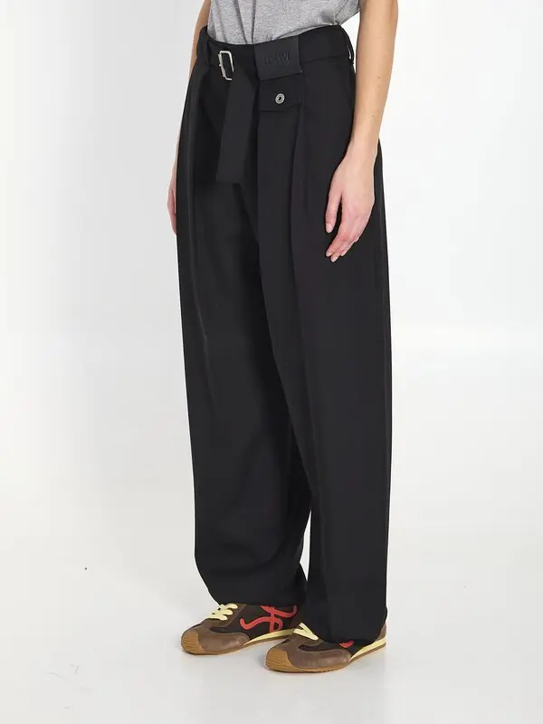 Loewe Logo Patch Pleated Trousers