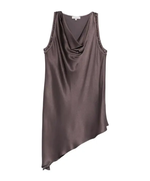 Antonelli Firenze Asymmetrical Draped Sleeveless V-neck Cover-up - Black