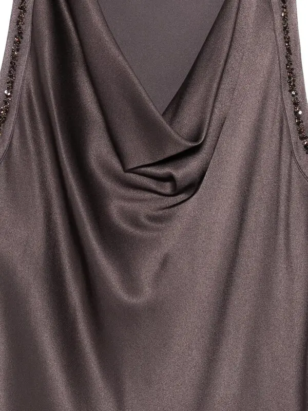 Antonelli Firenze Asymmetrical Draped Sleeveless V-neck Cover-up