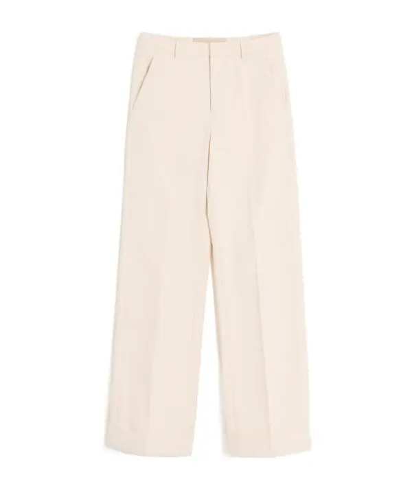 Valentino Garavani Wide Leg Pants With Turn-up Hem