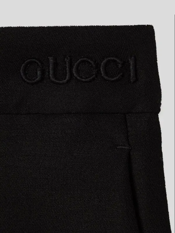 Gucci Logo Embroidered Bootcut Trousers