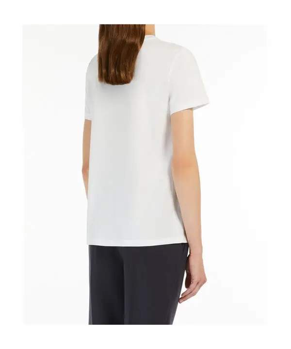 Max Mara Papaia Logo Embroidered Crewneck T-shirt - White