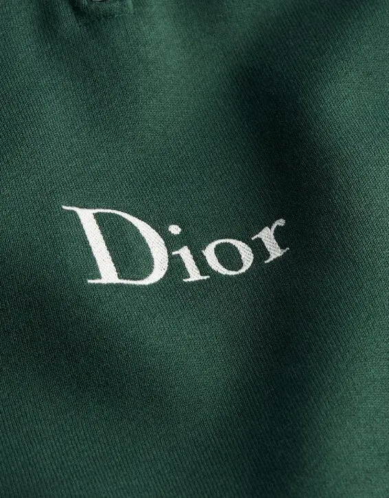 Dior Half Zip Sweatshirt With Embroidered Logo - Green
