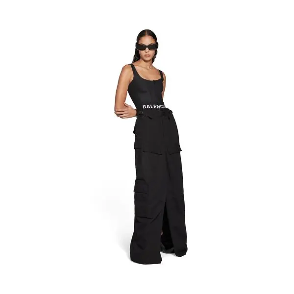 Balenciaga Apron Cargo Pants Skirt - Black