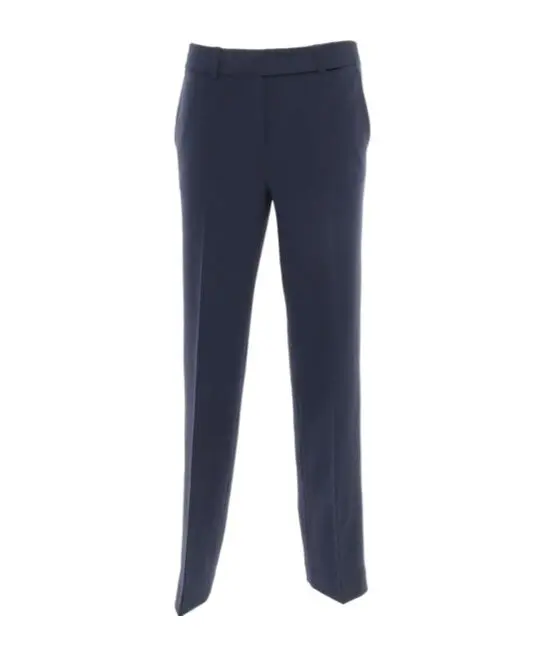 Michael Kors Tailored Straight Leg Pleated Pants - Blue