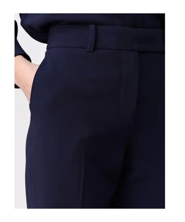 Michael Kors Tailored Straight Leg Pleated Pants - Blue