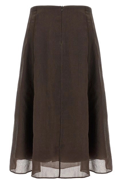 Brunello Cucinelli Flared Hem Midi Skirt - Cocoa