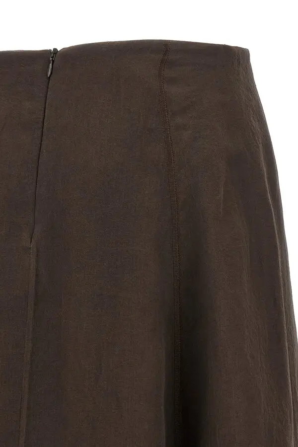 Brunello Cucinelli Flared Hem Midi Skirt - Cocoa