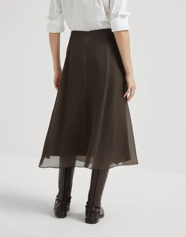 Brunello Cucinelli Flared Hem Midi Skirt - Cocoa