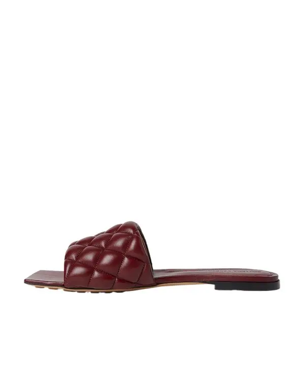 Bottega Veneta Matelassé Flat Sandals - Red