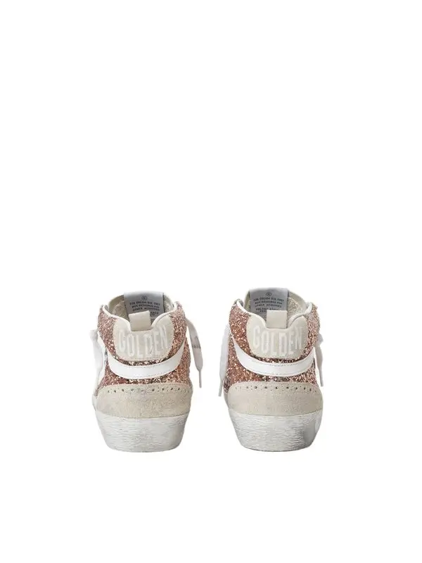 GOLDEN GOOSE Mid Star Glittered Sneakers - White