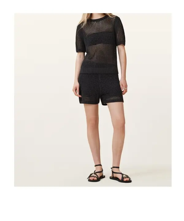 ALLSAINTS Paloma Drawstring Knit Shorts - Charcoalgrey