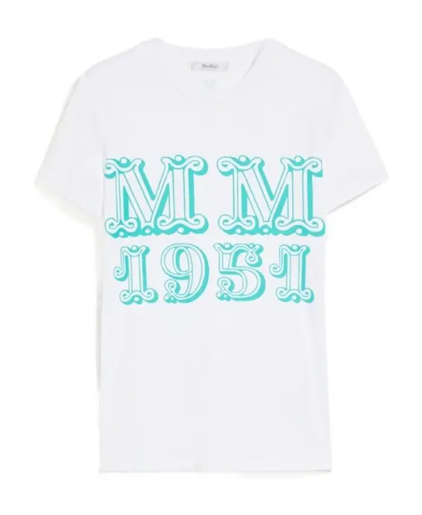 Max Mara Graphic Print Cotton T-shirt - White