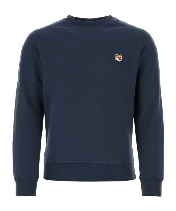 Maison Kitsuné Fox Head Patch Crewneck Sweatshirt - Black