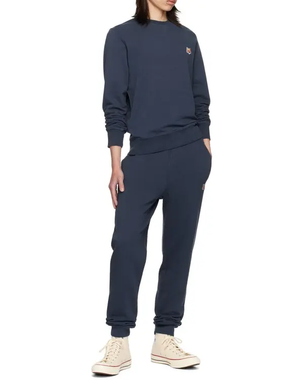 Maison Kitsuné Fox Head Patch Crewneck Sweatshirt - Black