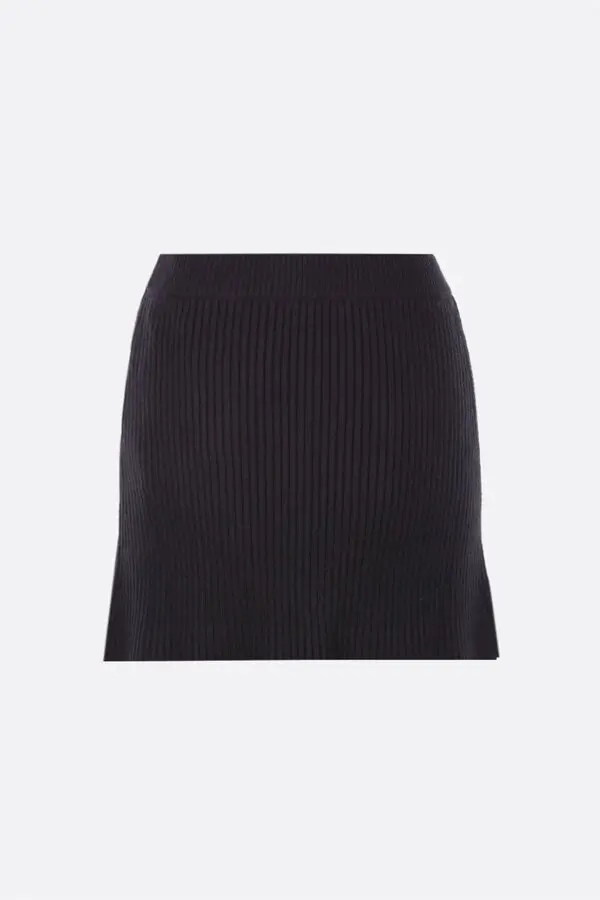 SELF-PORTRAIT Flap-pocket Rib-knit Mini Skirt