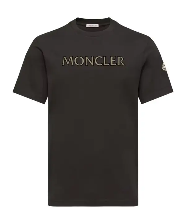 Moncler Velvet Logo T-shirt - Black