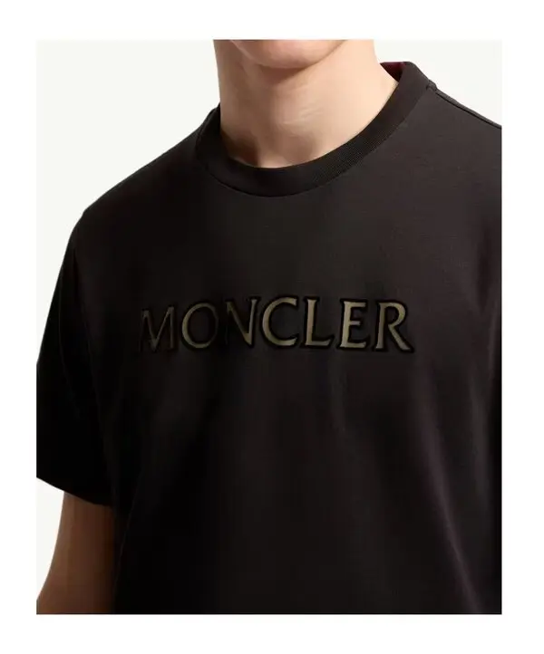 Moncler Velvet Logo T-shirt - Black