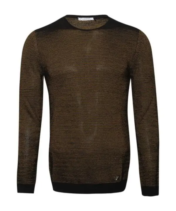 Versace Striped Slim Pullover - Green