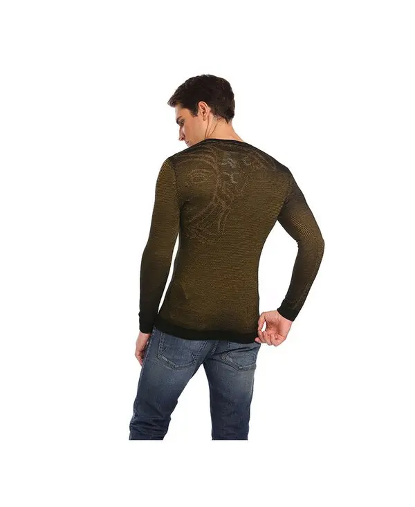 Versace Striped Slim Pullover - Green