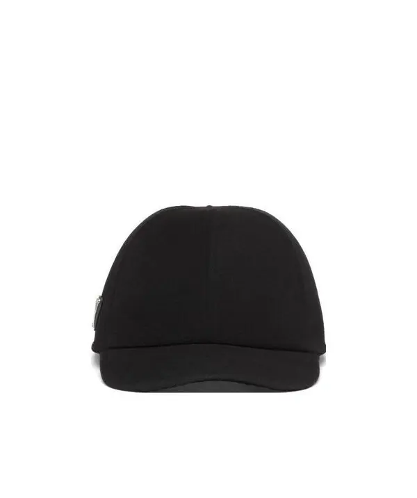 Prada Logo Plaque Baseball Cap - Black