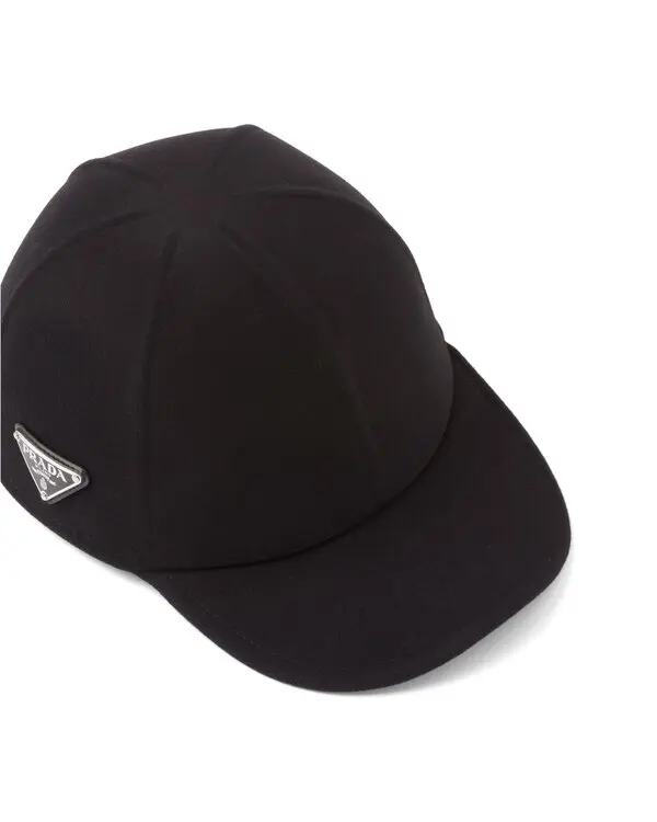 Prada Logo Plaque Baseball Cap - Black