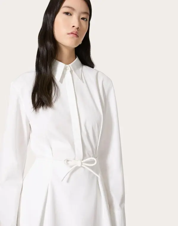 Valentino Garavani Belted Long-sleeve Shirt Dress