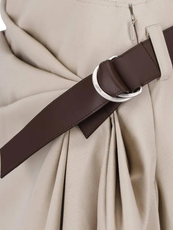 Loewe Belted Asymmetrical Draped Skirt - Light Brown