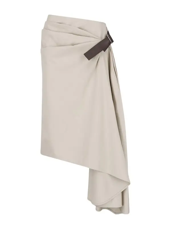 Loewe Belted Asymmetrical Draped Skirt - Light Brown