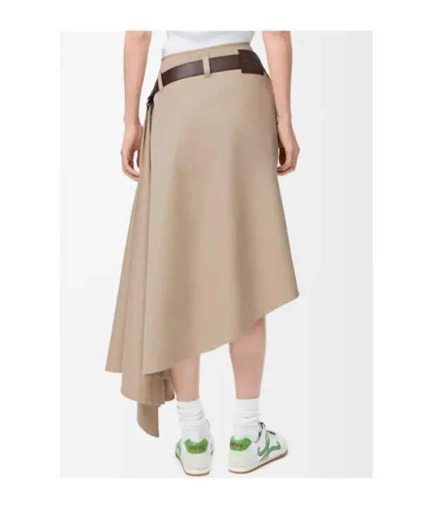 Loewe Belted Asymmetrical Draped Skirt - Light Brown