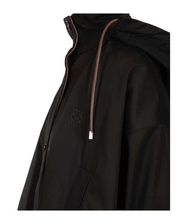 Loewe Hooded Jacket With Leather Accents