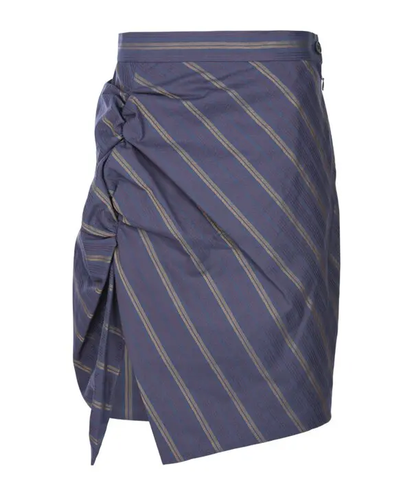 VIVIENNE WESTWOOD Striped Pleated Skirt - Blue