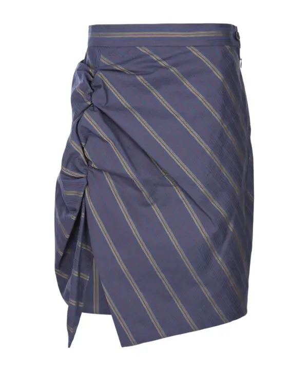 VIVIENNE WESTWOOD Striped Gathered Skirt - Blue