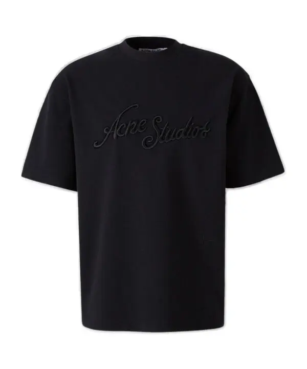 Acne Studios Logo Embroidered T-shirt - Black