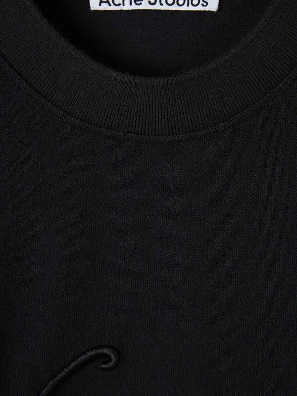 Acne Studios Logo Embroidered T-shirt - Black