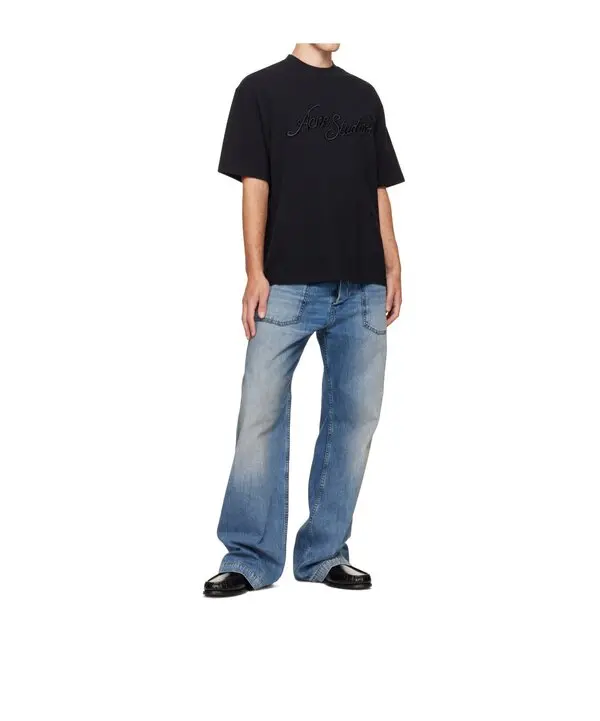Acne Studios Logo Embroidered T-shirt - No