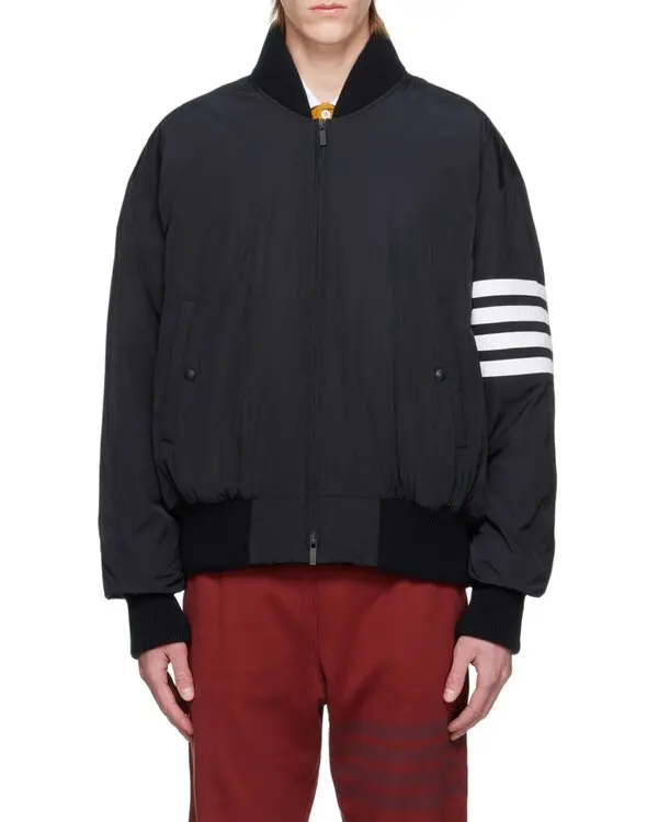 Thom Browne 4-bar Stripe Bomber Jacket - Navy Blue