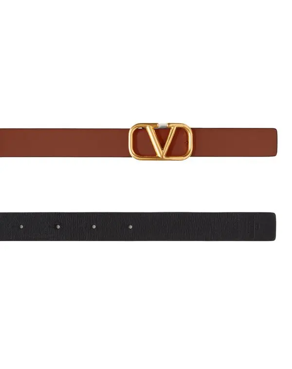 Valentino Garavani Vlogo Signature Reversible Belt - Brown/black