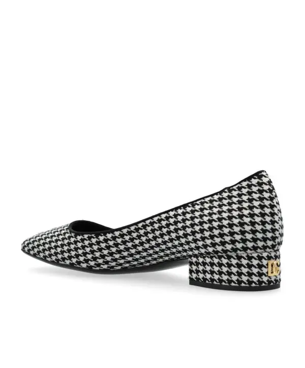 Dolce & Gabbana Houndstooth Square-toe Pumps - Black