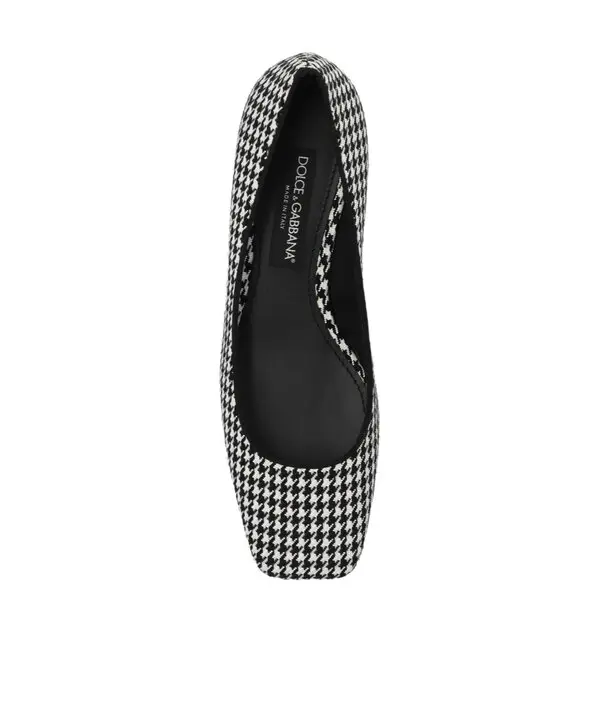 Dolce & Gabbana Houndstooth Square-toe Pumps - Black