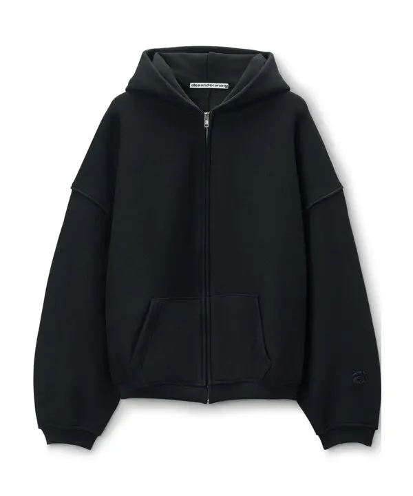 Alexander Wang Fleece Star Zip-up Hoodie - Black