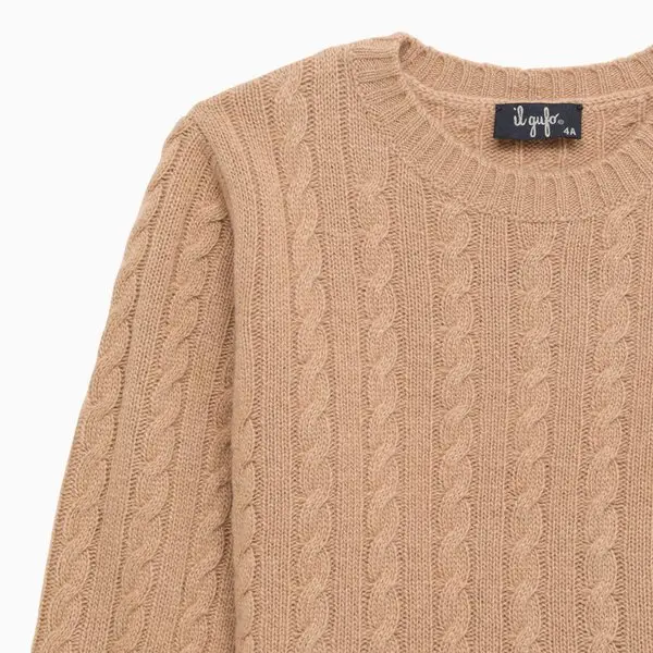 IL GUFO Cable-knit Wool Jumper - Nude