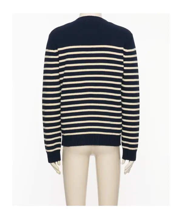 Valentino Garavani Striped Logo Detailed Crewneck Jumper