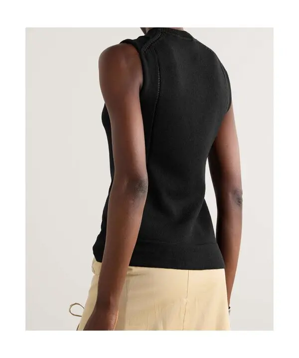 JIL SANDER Pin-hole Knitted Blended Vest