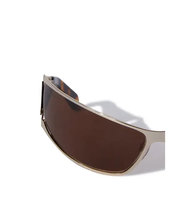 Off-White Luna Wraparound Frame Sunglasses With Printed Logo