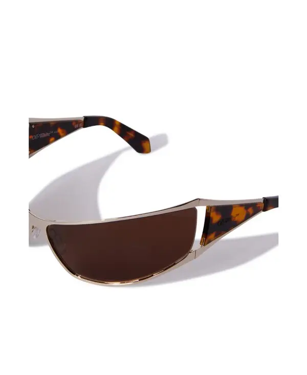 Off-White Luna Wraparound Frame Sunglasses With Printed Logo
