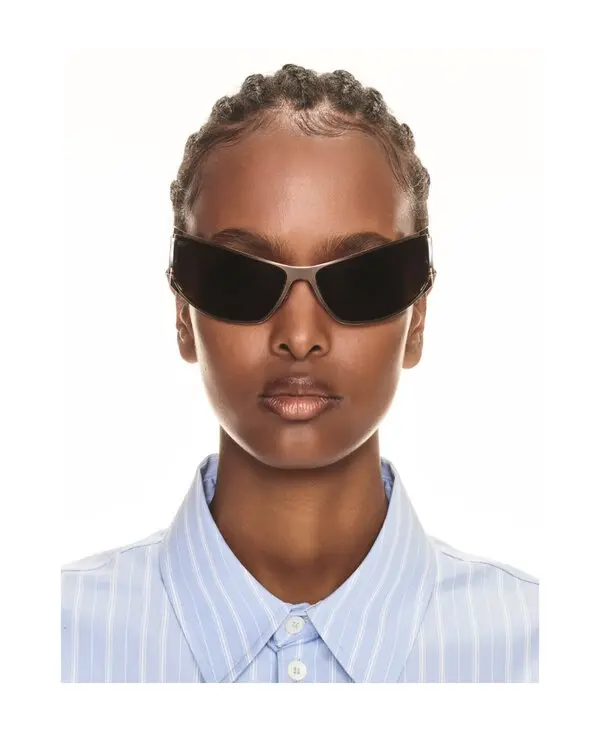 Off-White Luna Wraparound Frame Sunglasses With Printed Logo