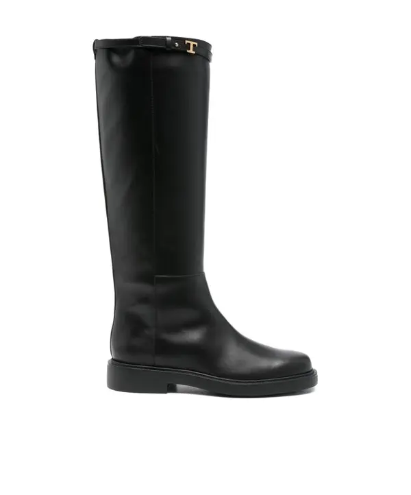 TOD'S Knee High Boots With T Logo Detail