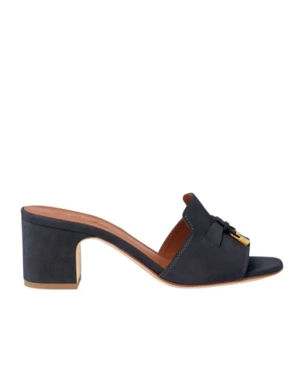 Loro Piana Summer Charms Mules - Navy Blue