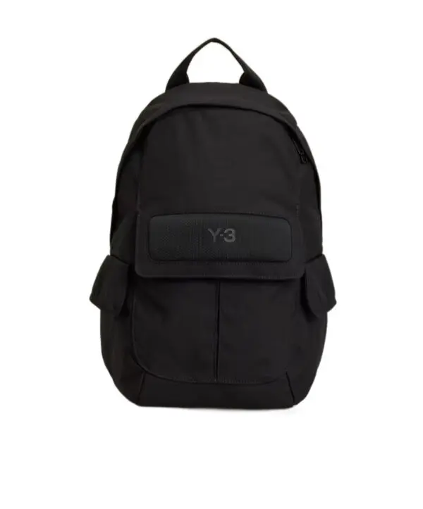 Y3 Canvas Backpack With Front Pockets - Black